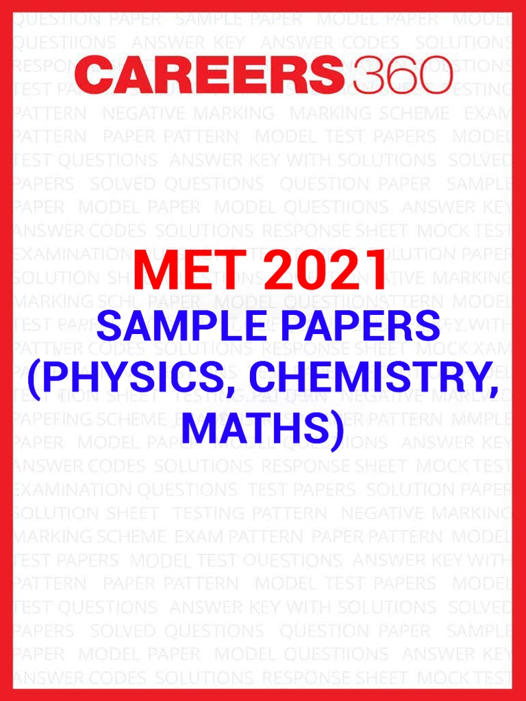 MET 2021 Sample Papers | Download Free PDF | Molecular Orbital ...