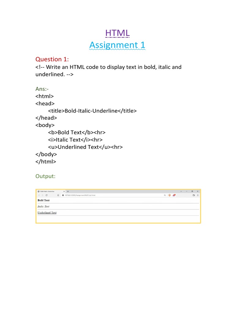HTML Assignment 1 Syllabus | PDF | Mathematics | Mathematical Analysis