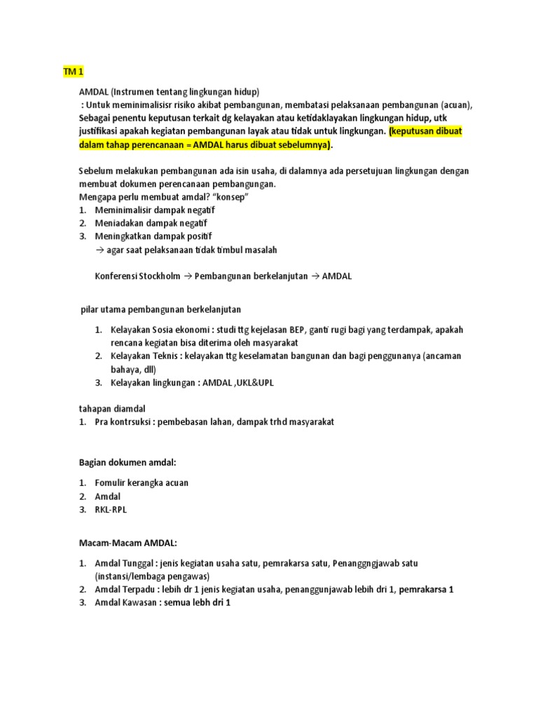 AMDAL: Panduan Lengkap dan Jenisnya | PDF