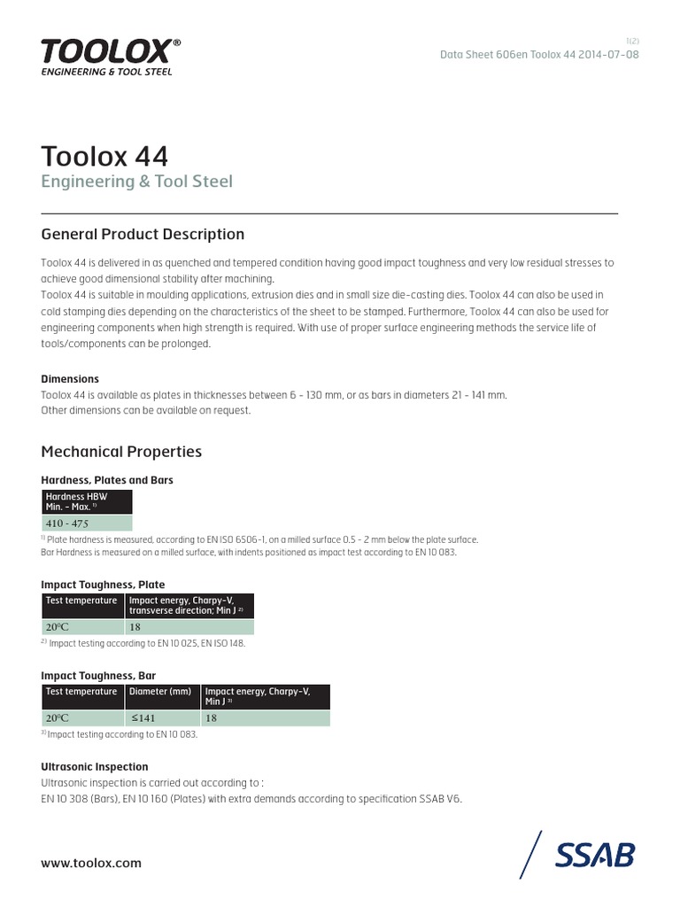 044 Datasheet Toolox 44 UK | PDF | Sheet Metal | Welding