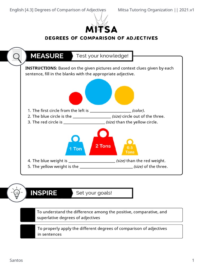 English (4.3) Degrees of Comparison of Adjectives | PDF | Adjective ...