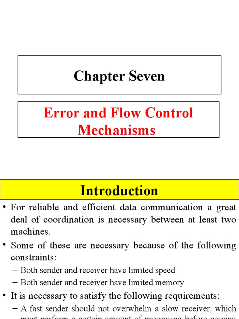 Chapter Seven Error - &flow - Control - Mechanisms | PDF | Error ...