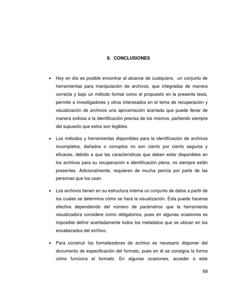 Conclusion Es | PDF | Archivo de computadora | Informática