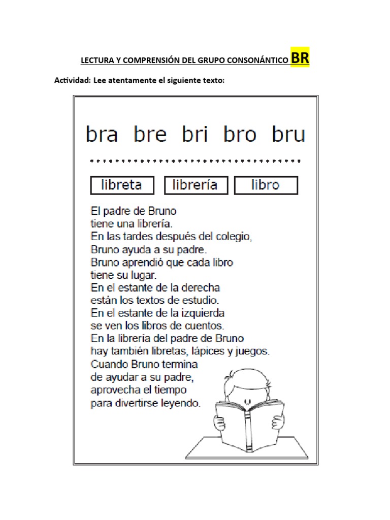 Lectura y Comprensión Del Grupo Consonántico BR | PDF