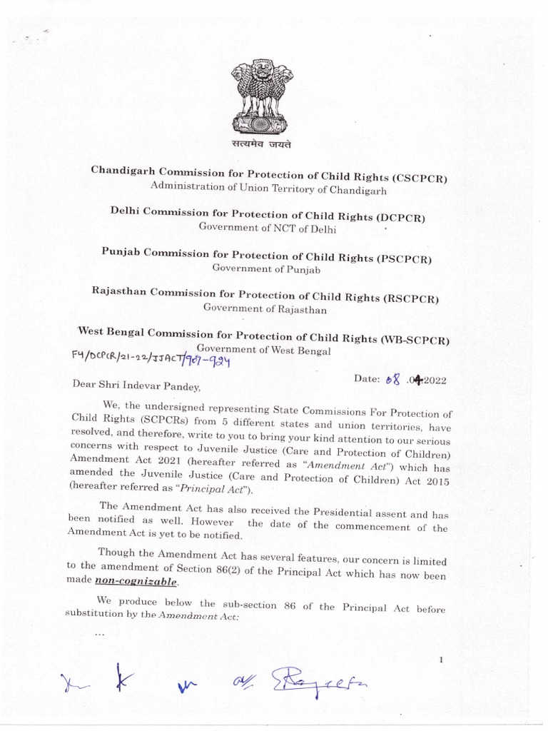 Letter To Union Secretary GOI | PDF