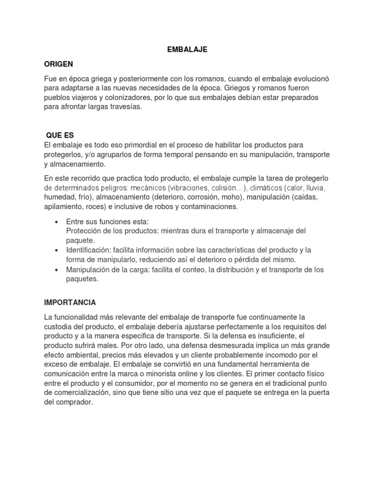 Embalaje Pdf Papel Reciclaje