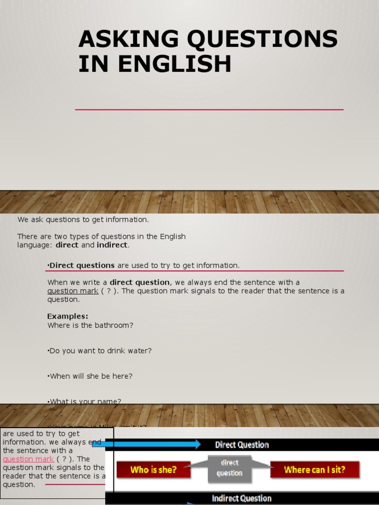 Types of Questions in English Explained | PDF | Question | Verb