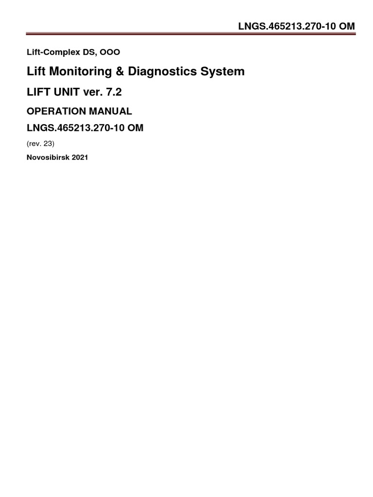 Lift Monitoring System Manual v7.2 | PDF | Elevator | Power Supply