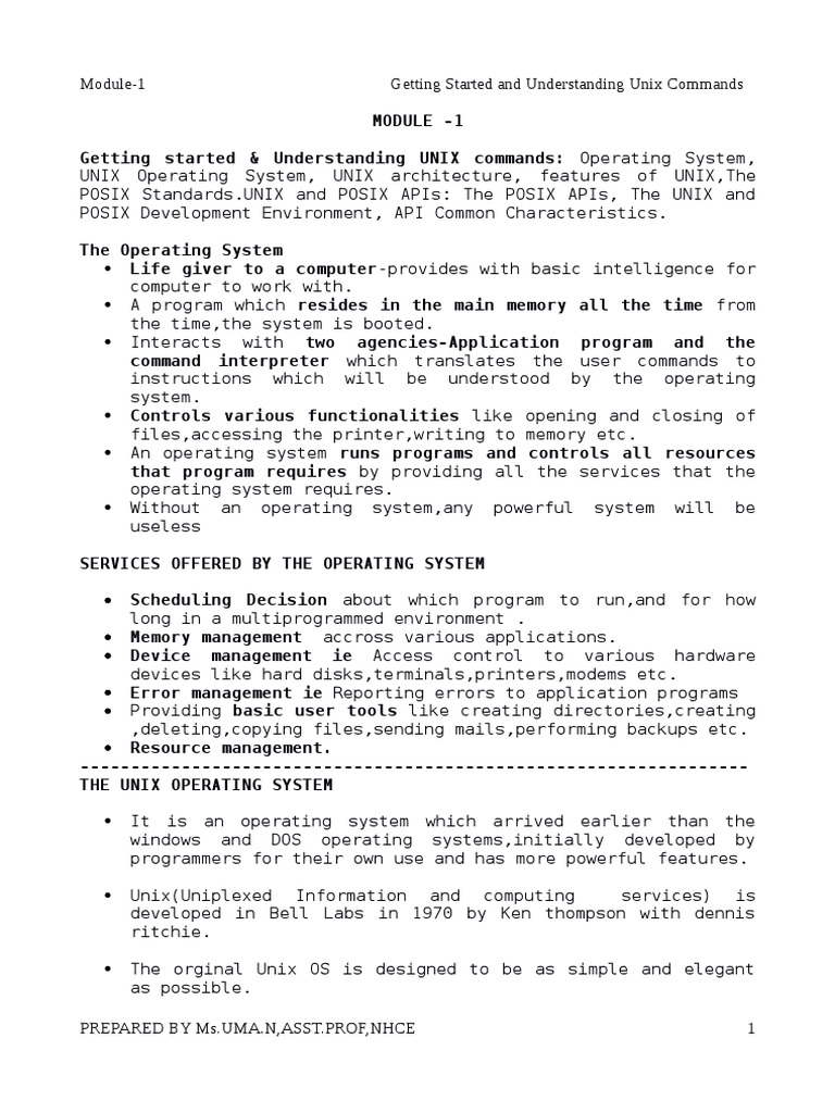 Unit 1 | PDF | Operating System | Shell (Computing)