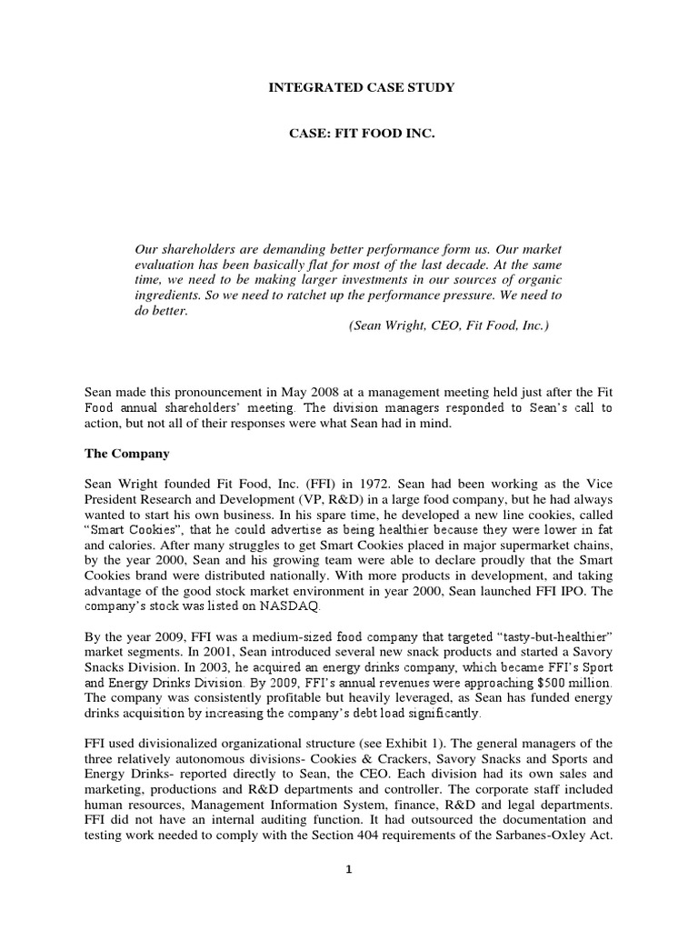 Integrated Case Study | PDF