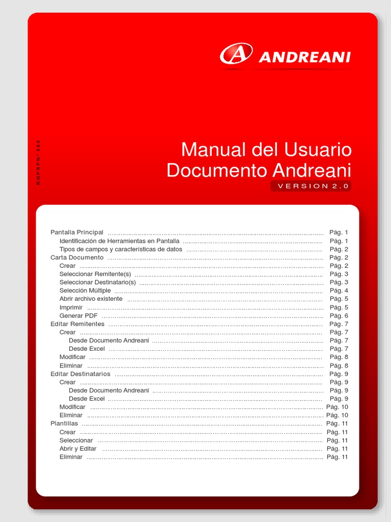 Manual de Usuario - Documento Andreani | PDF | Microsoft Excel | Impresión