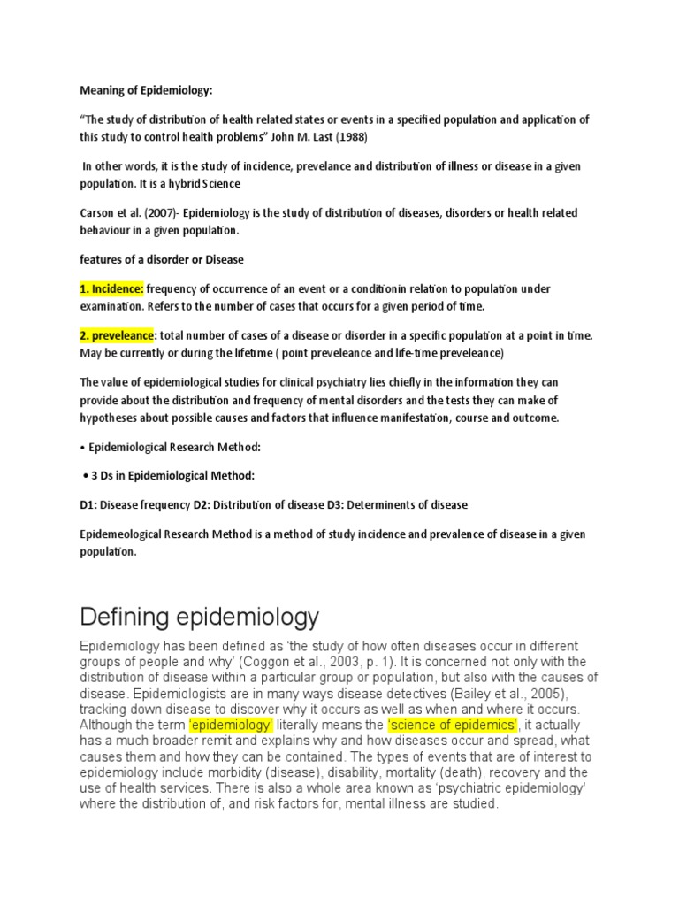 Epidemiological Methods | PDF | Epidemiology | Cohort Study
