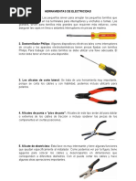 Lista de 25 Herramientas Esenciales para Electricistas | PDF | Conector eléctrico | Aislador ...