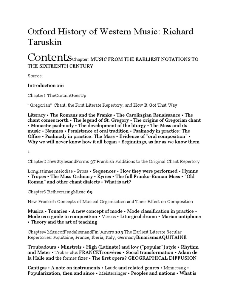 Oxford History of Western Music - Richard Taruskin | PDF | Art | Classics