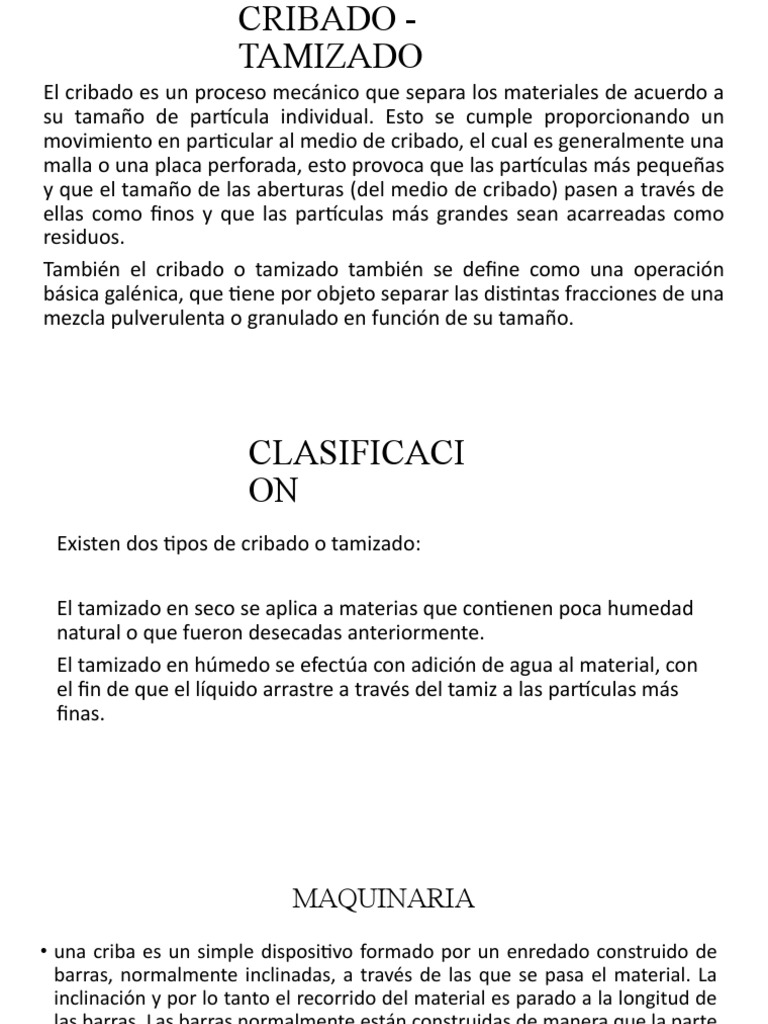 Proceso de Cribado en Química | PDF