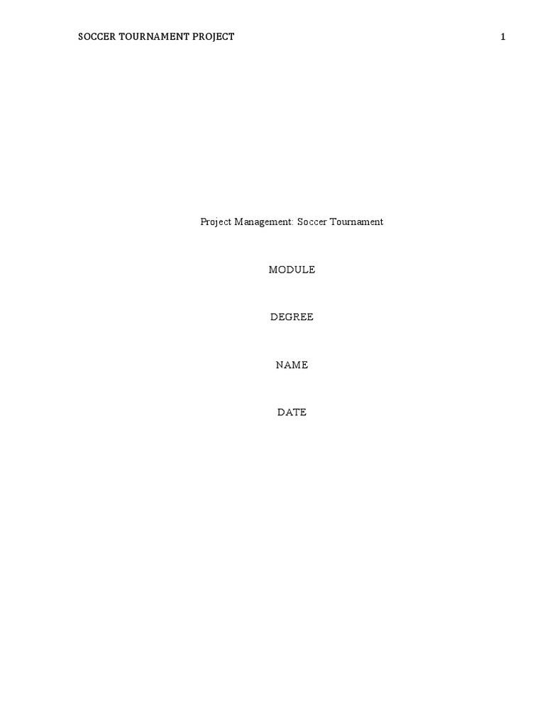 Soccer Tournament Project 1 | PDF | Business