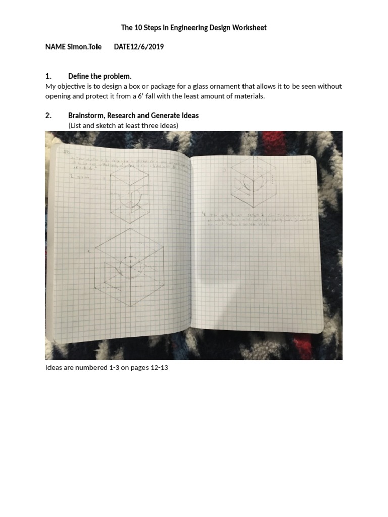 The 10 Steps in Engineering Design Worksheet | Download Free PDF | Design