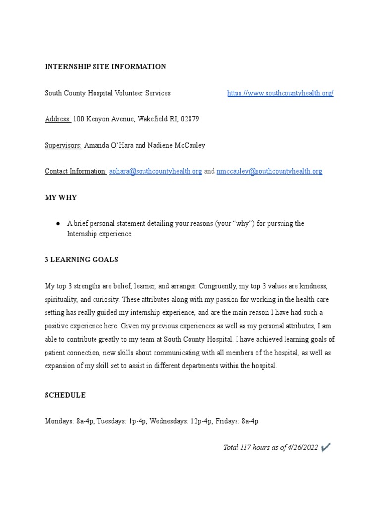 Os-417 Internship Proposal | PDF