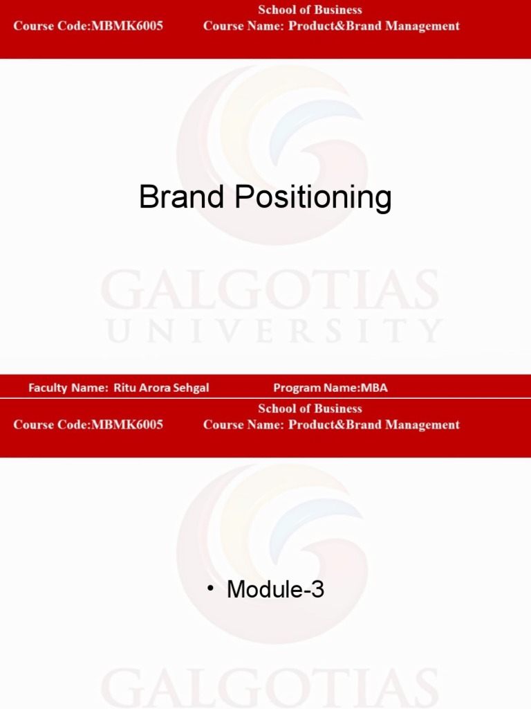 Brand Positioning | PDF | Brand | Marketing