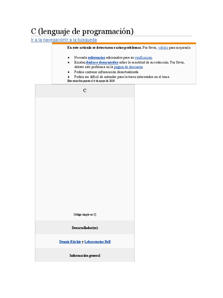 Lenguaje C 2 | PDF | C (lenguaje de programación) | Lenguaje de ...