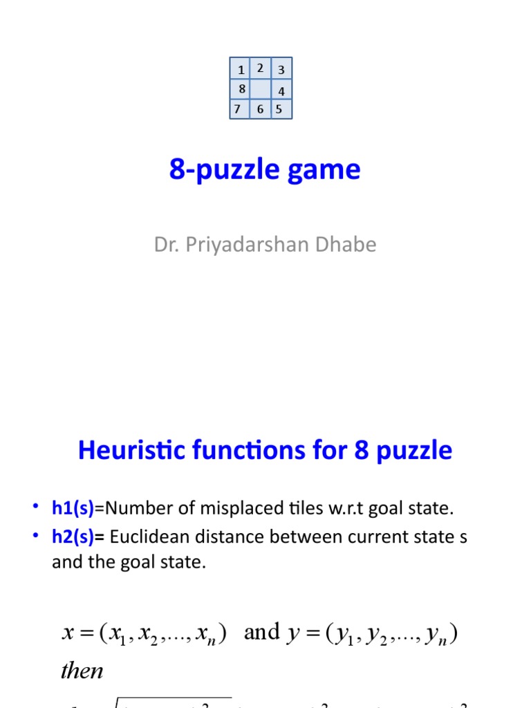8-Puzzle Game Heuristic Function | PDF