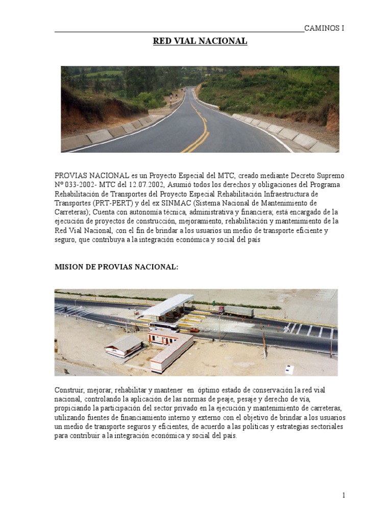 Red Vial Nacional | PDF | Perú | La carretera