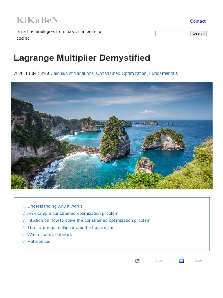 Lagrange Multipliers Explained | PDF | Mathematical Relations | Analysis