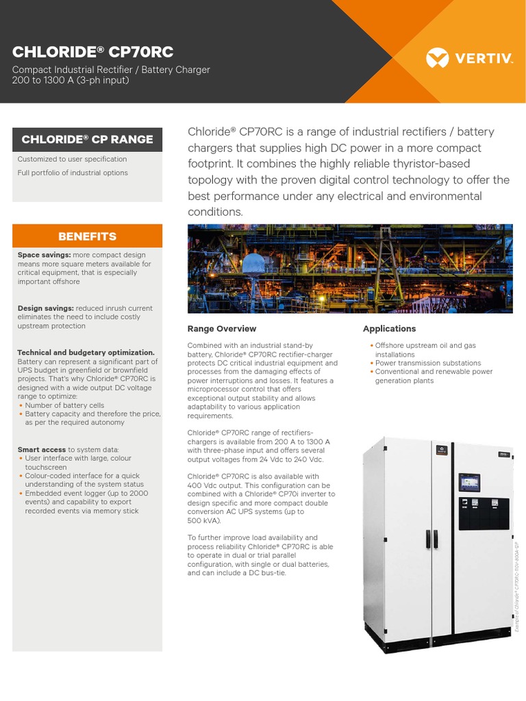 Chloride CP 70rc Ds en GL 0516 Rev2 | PDF | Rectifier | Direct Current