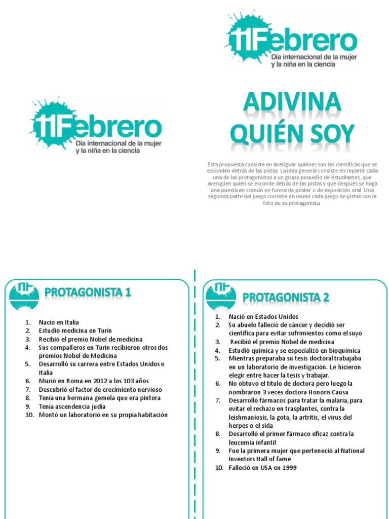 Adivina Quien Soy para Estudiantes | PDF | Biología | Ciencias de la vida