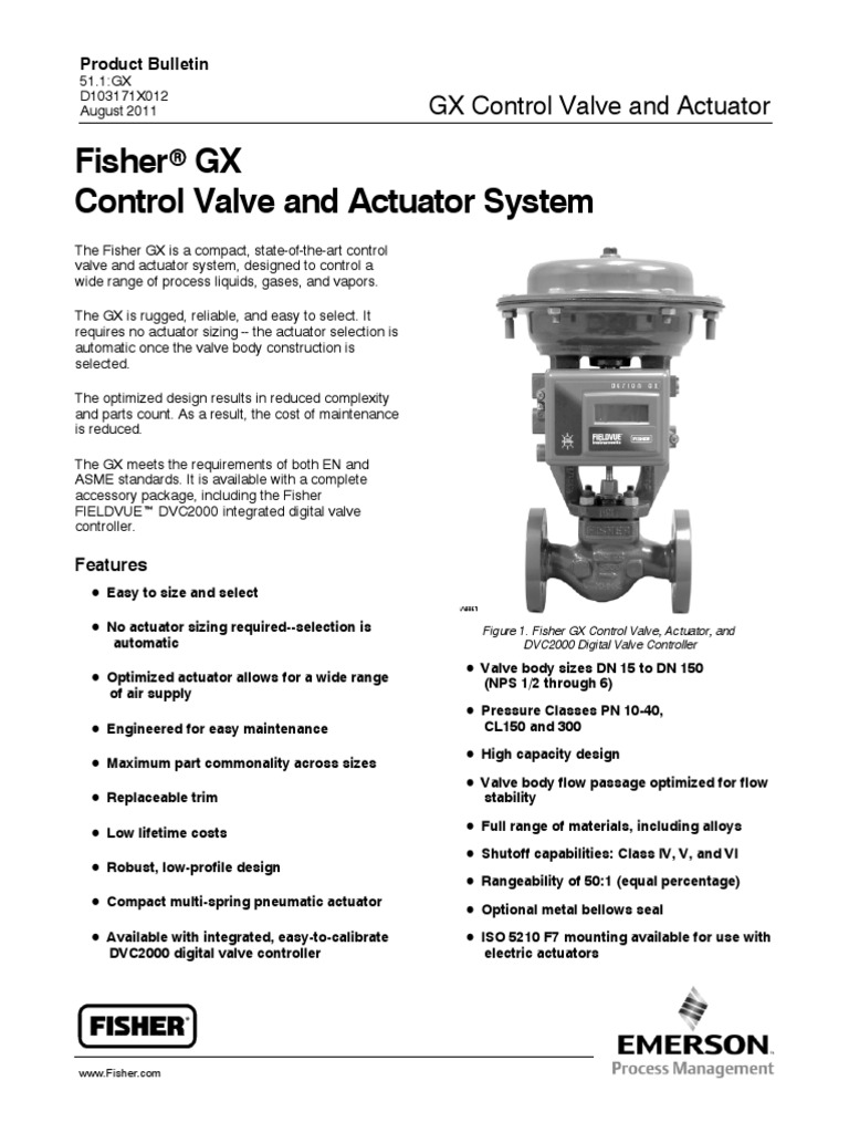 Fisher GX Control Valve and Actuator System | Download Free PDF | Valve ...