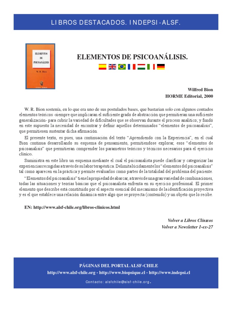 L007 Elementos de Psicoanalisis | PDF | Filosofía | Relaciones personales, crianza y desarrollo ...