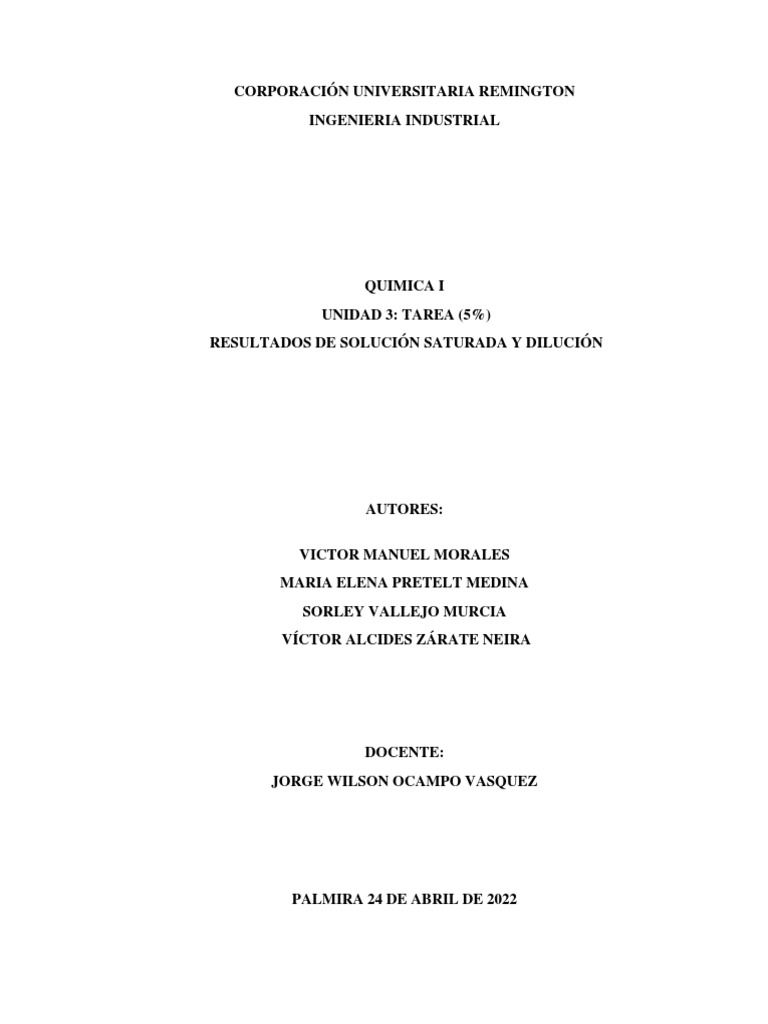 Tarea 3 Sorley - Vallejo | PDF | Concentración | Solvente