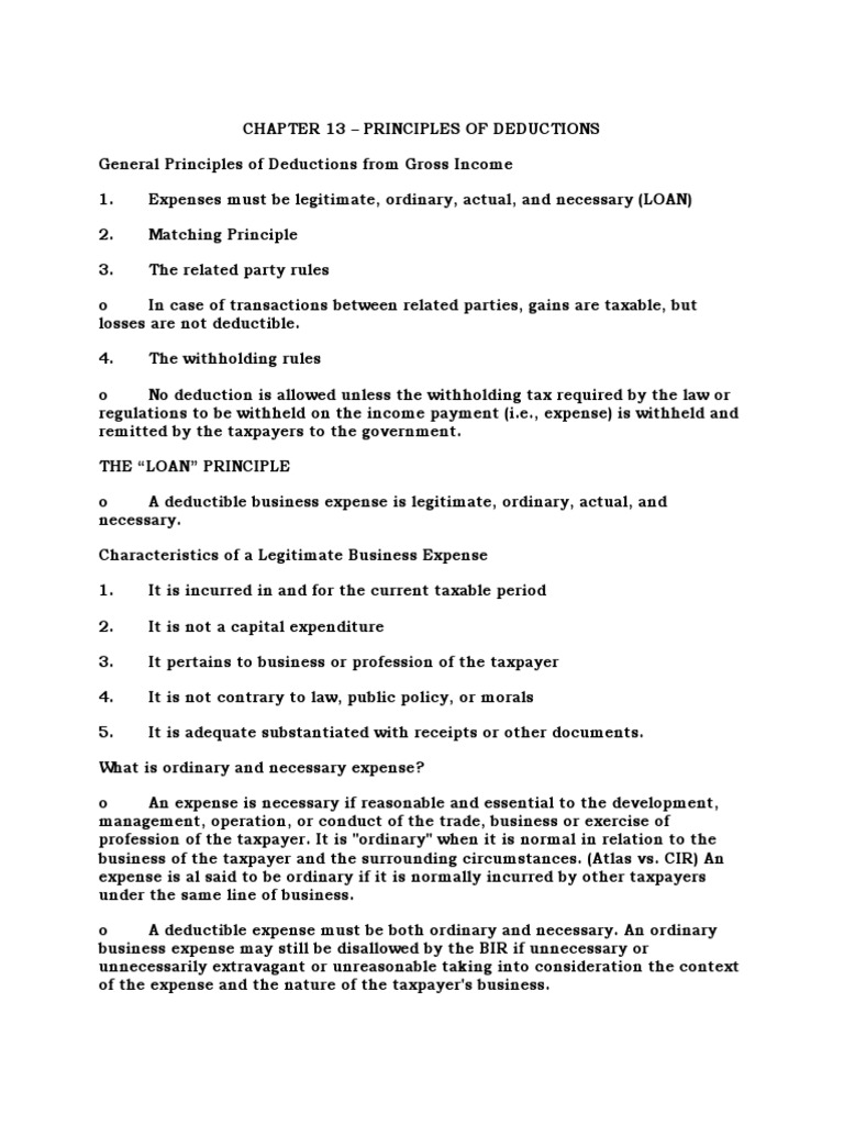 Chapter 13 Principles of Deductions 2 | PDF | Expense | Tax Deduction