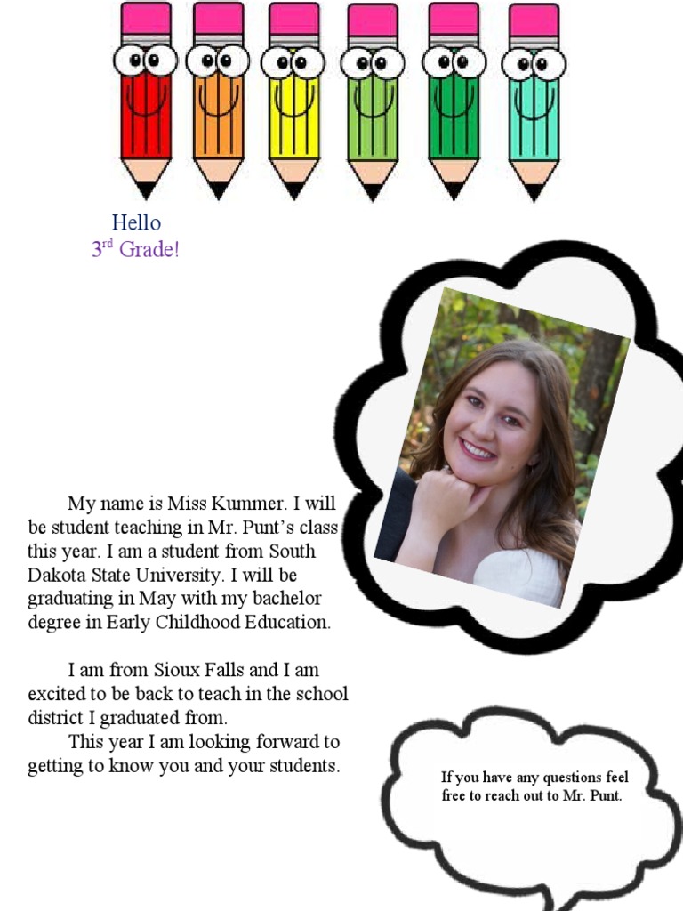 Meet Miss Kummer: 3rd Grade Student Teacher | PDF