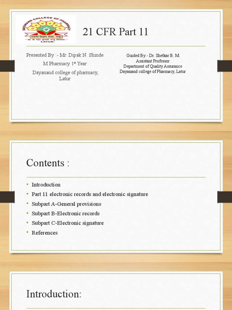 21 CFR Part 11 | PDF | Authentication | Records Management