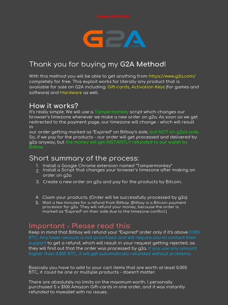 Thank You For Buying My !: G2A Method | PDF | Bitcoin | Computing