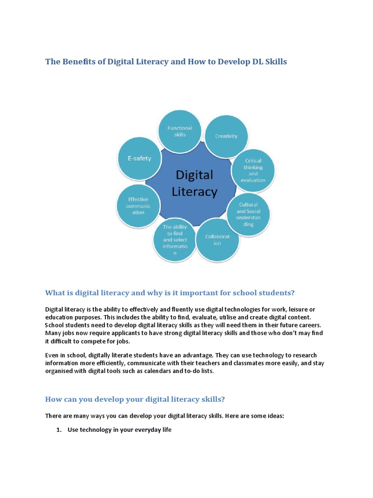Developing Digital Literacy Skills for Students | PDF | Literacy ...