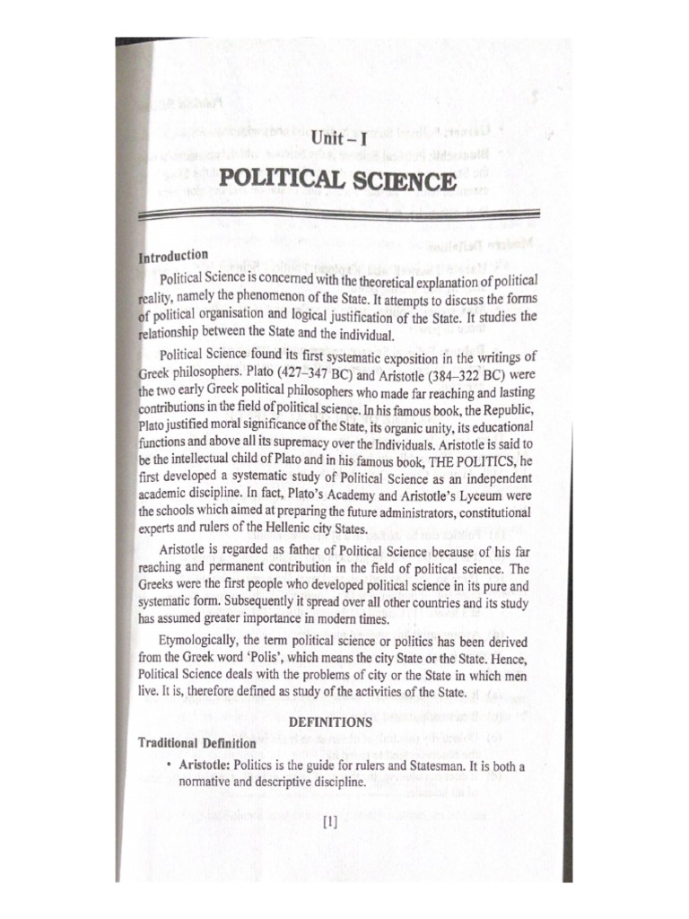 Unit 1 - Political Science 1 | PDF