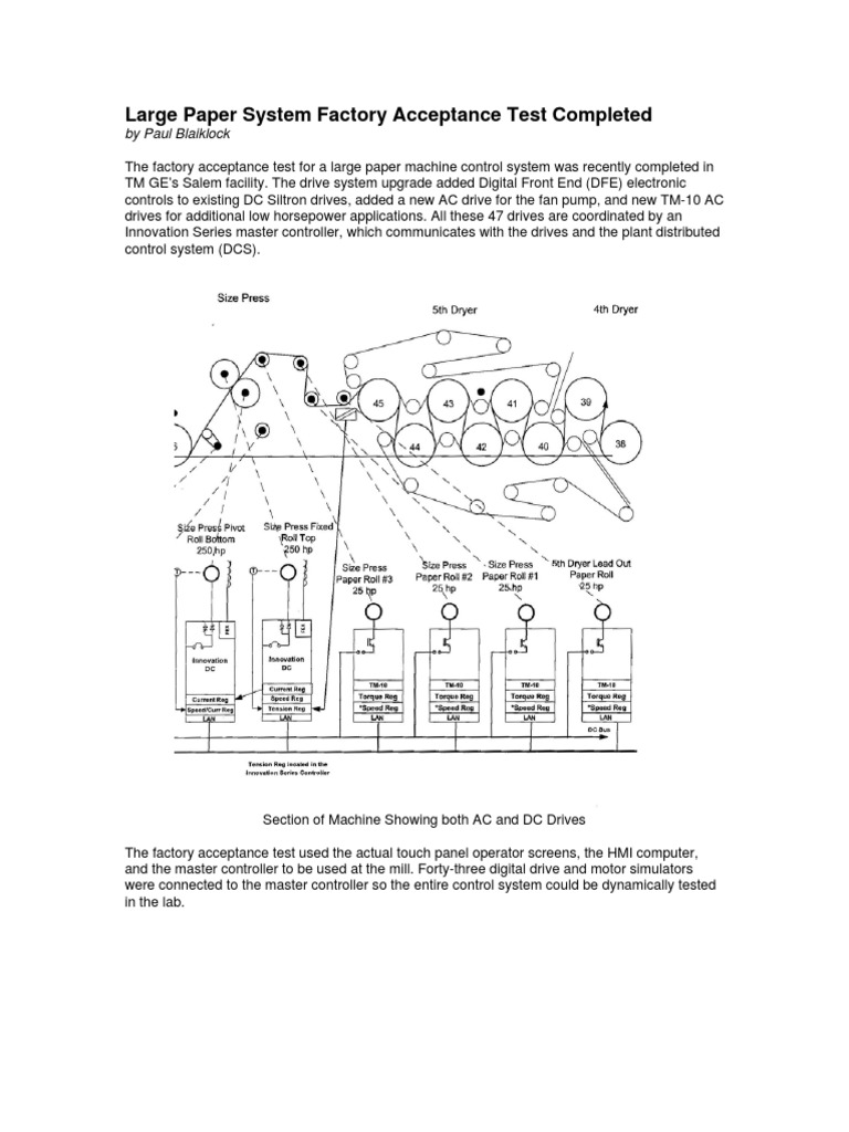 Large Paper System Factory Acceptance Test Completed 1139933754 | PDF ...