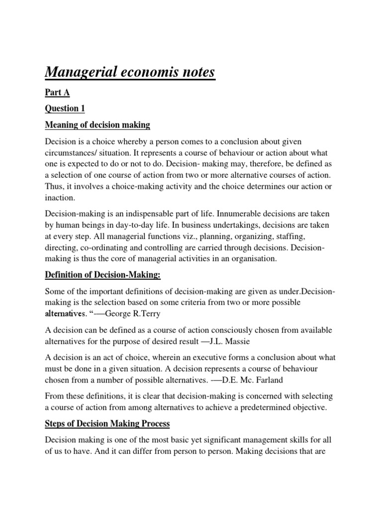 Managerial Economics Notes | PDF | Regression Analysis | Economics