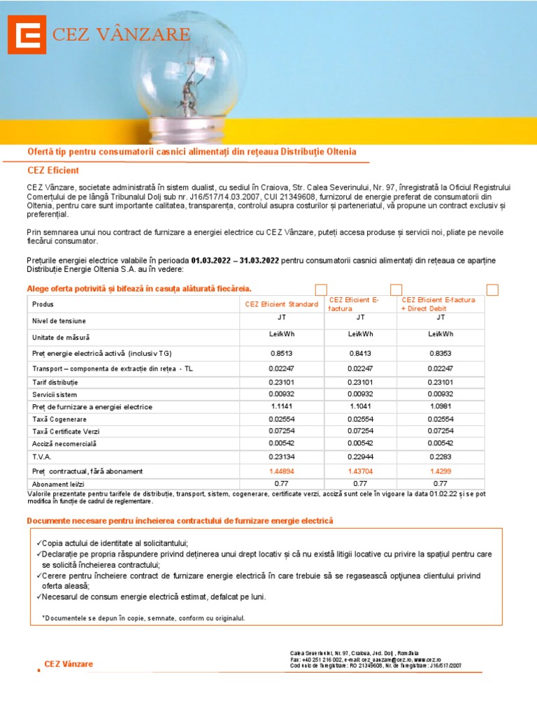 Oferta CEZ Eficient - DEO - 01-31 - 03 - 22-1 | PDF
