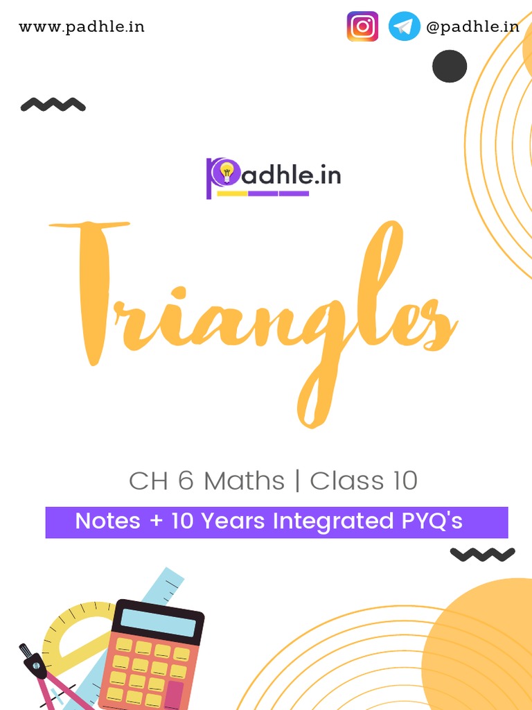 Triangles: CH 6 Maths - Class 10 | PDF | Triangle | Geometric Objects