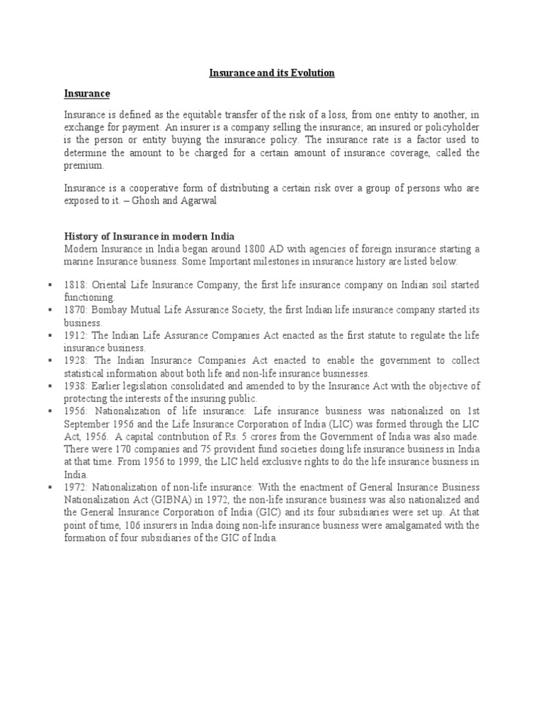 Insurance and Its Evolution Insurance: History of Insurance in Modern ...