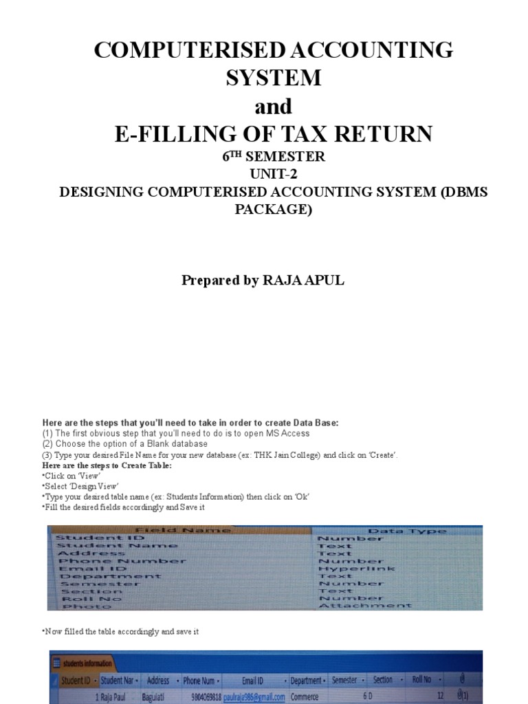 6th Sem Computerized Accounting by Raja Paul-14-4-15Apr2020 | PDF | Databases | Microsoft Access