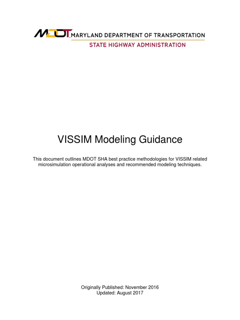 VISSIM Modeling Best Practices Guide | PDF | Traffic | Controlled ...