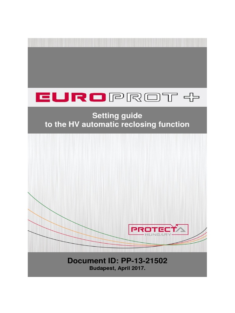 Setting Guide To The HV Automatic Reclosing Function: Document ID: PP-13-21502 | PDF | Function ...