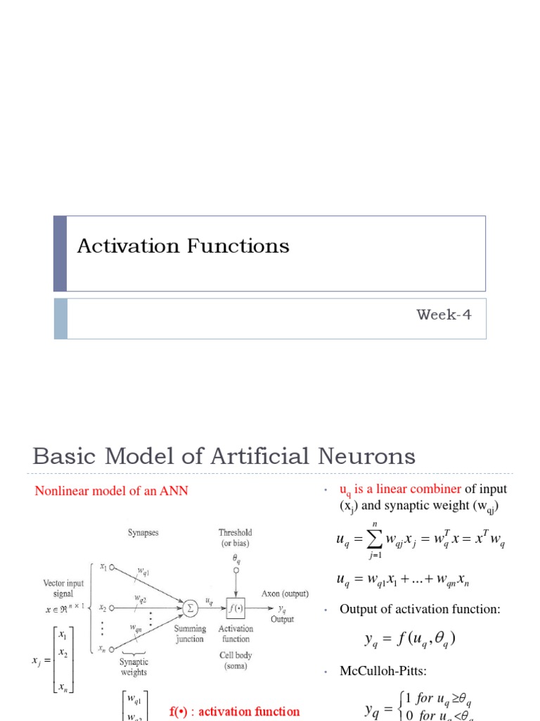 Activation Functions | PDF | Computational Science | Computational Neuroscience