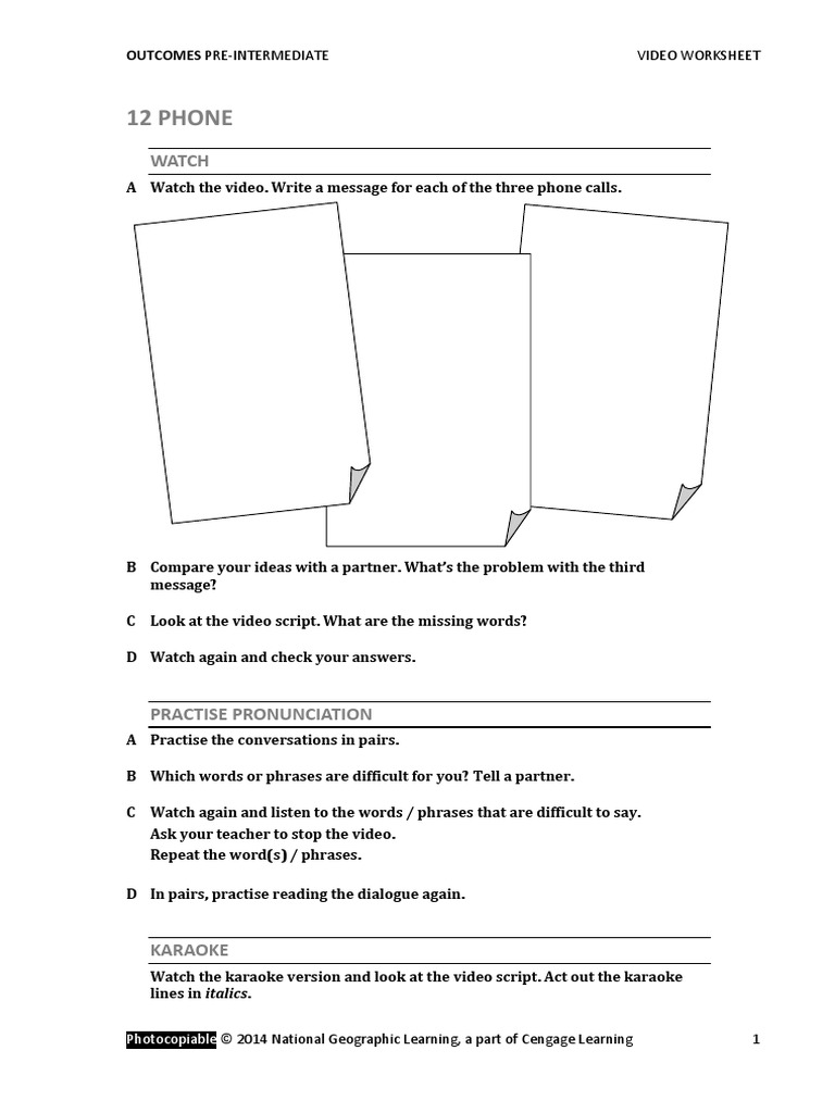 Unit - 12 Outcomes Pre-Intermedite Conversation Practice | PDF