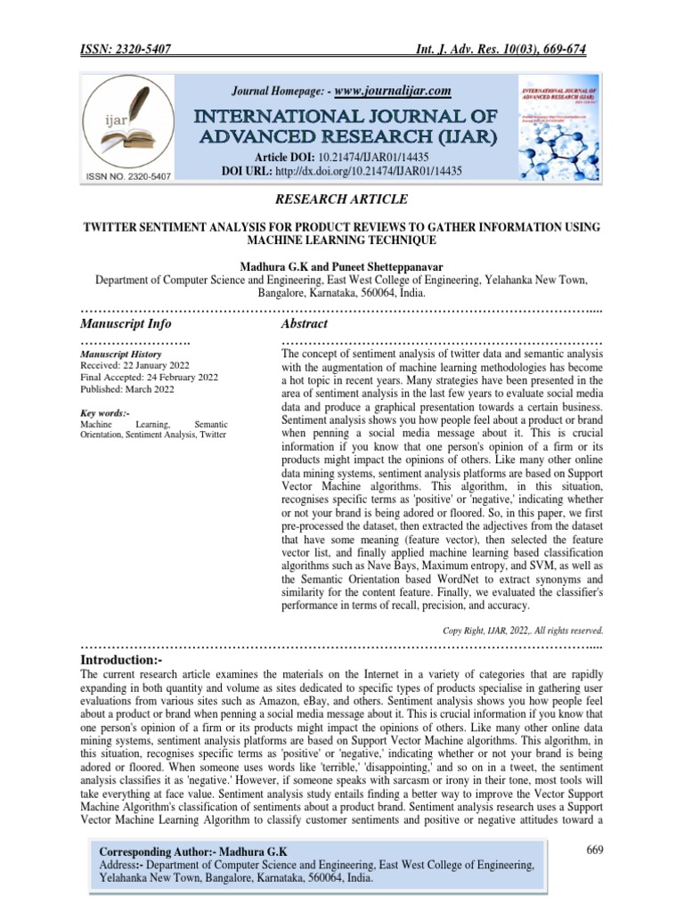 Twitter Sentiment Analysis For Product Reviews To Gather Information