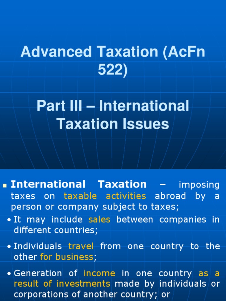 International Taxation Issues Explained | PDF | Tax Treaty | Double ...